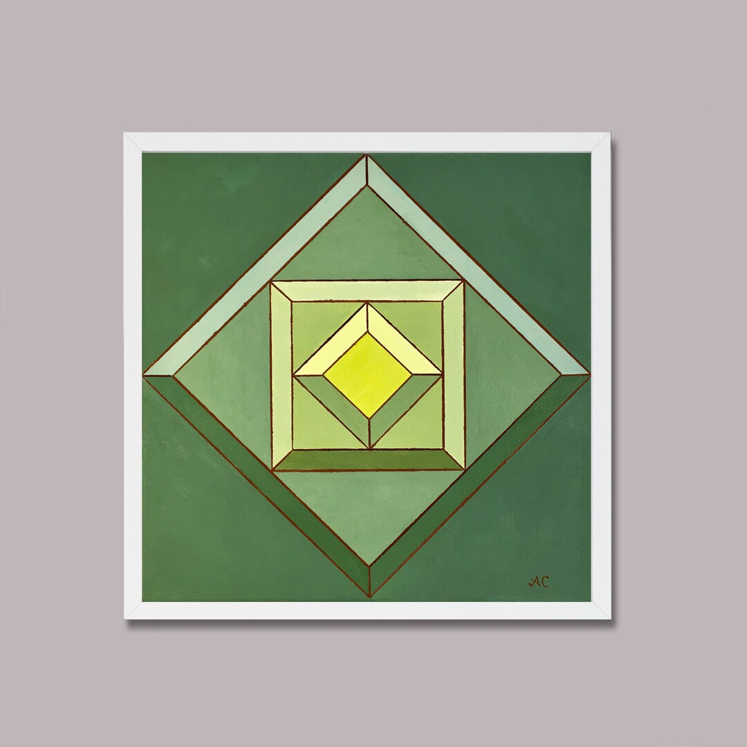 Yellow Green Original Abstract Acrylic Painting by A. Cantrell ...