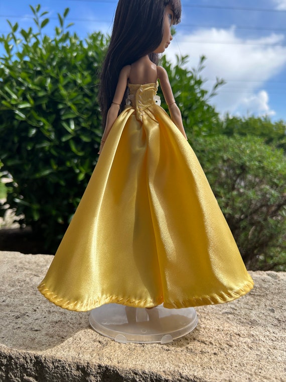 Handmade Ever After monster High Doll Satin Yellow Ballgown Barbie Bjd Dress Custom Ooak Handsewn Etsy UK