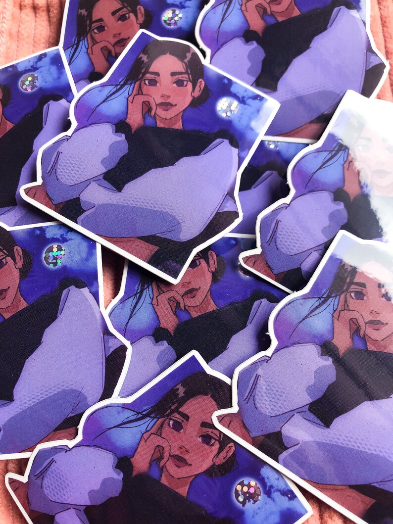 Shiny Glitter Stickers Pink & Blue - Etsy