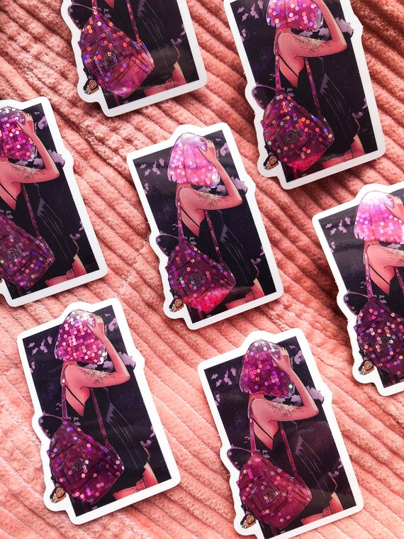 Shiny Glitter Stickers Pink & Blue - Etsy