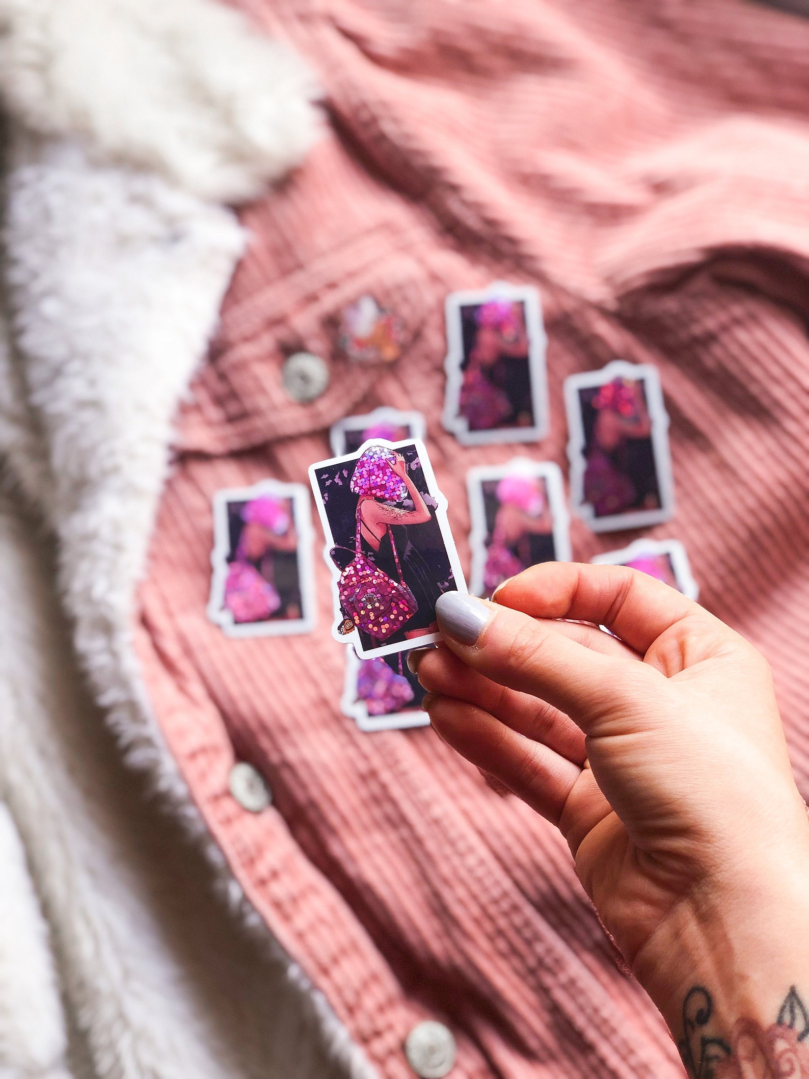 Shiny Glitter Stickers Pink & Blue - Etsy