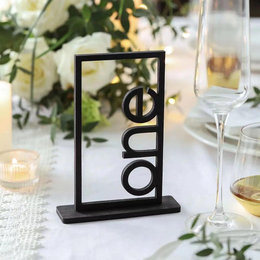 Chic, Minimalist Table Numbers for Wedding/event - Black - Etsy