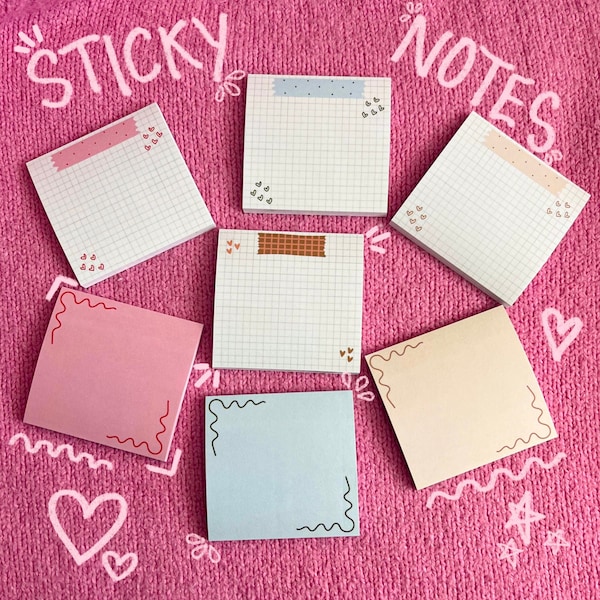 Aesthetic Sticky Notes - Etsy