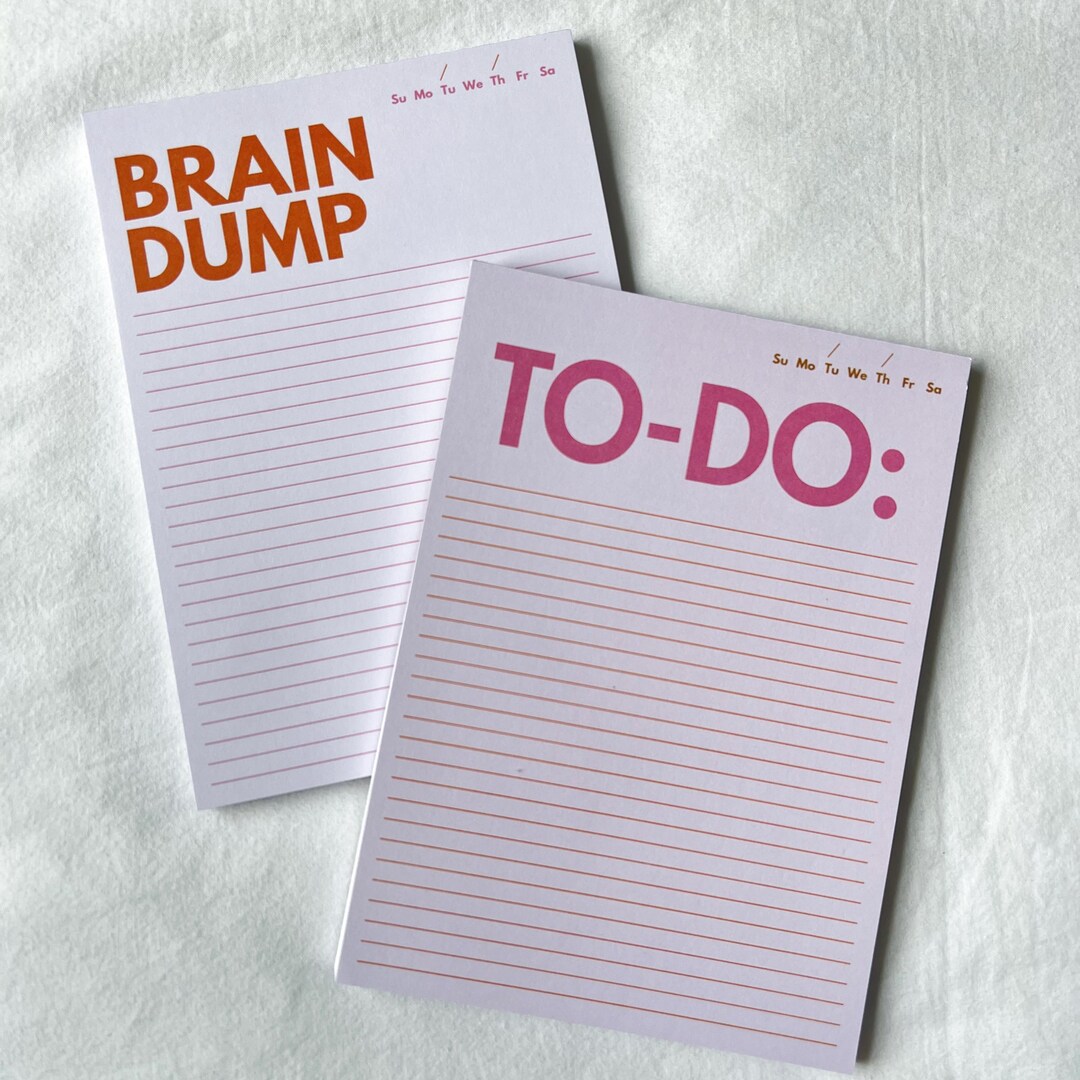 To Do Notepad, Brain Dump Notepad, 5x7 50 Sheet Tear off Notepad, WFH ...