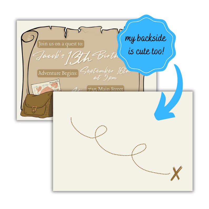 Fantasy Quest Editable Invitation Map RPG Themed Magical - Etsy