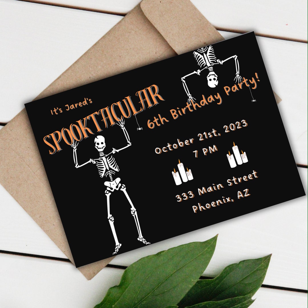Spooktacular Birthday Halloween Party Editable Invitation | Fall Autumn ...