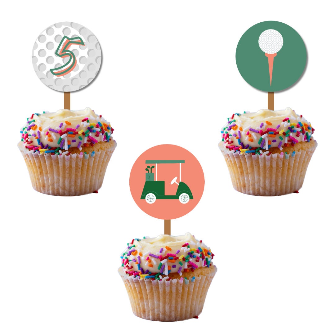 Editable Golf Party Cupcake Toppers | Birthday Master's Par Tee ...