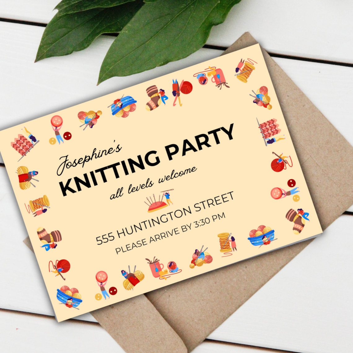 Knitting Party Editable Invitation | Crochet Knit Clothing Blankets ...