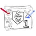 Editable Coloring Page | Home Run Baseball First Birthday | Sports 8x10 ...