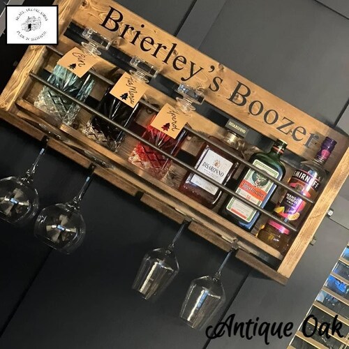 Wall Mounted Home Bar Drinks Rack Gin Rack Cocktail - Etsy UK