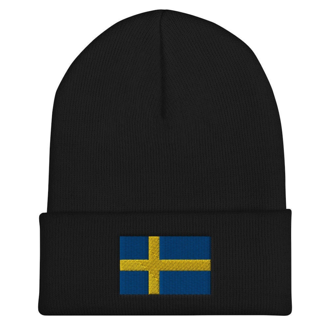 Embroidered Flag of Sweden Winter Hat, Woolie, Skull Cap - Etsy