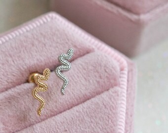 Mini Snake Ear Piercing 16G Cartilage Earring Helix Earring - Etsy