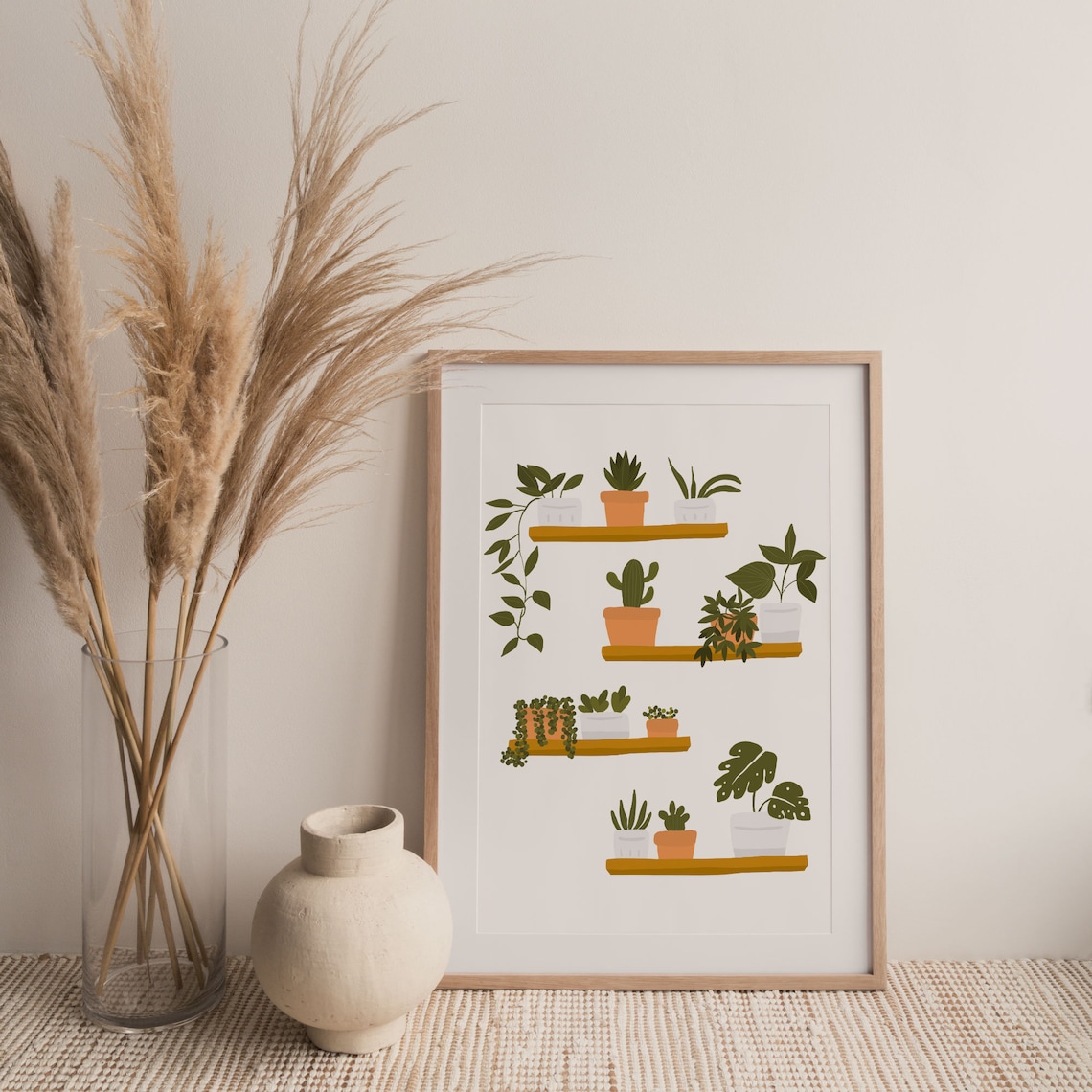 House plant wall art print Plants drawing Botanical wall | Etsy