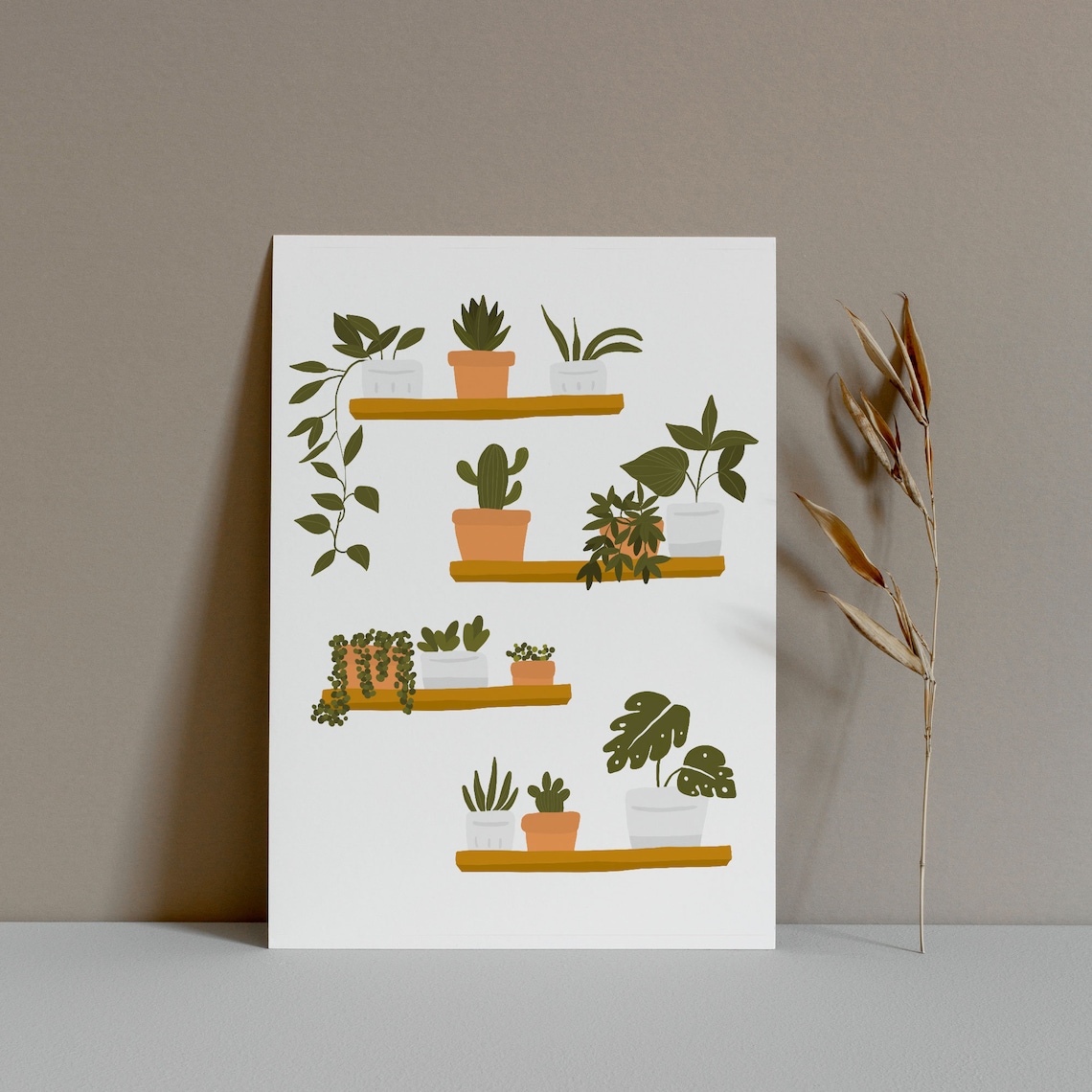 House plant wall art print Plants drawing Botanical wall | Etsy