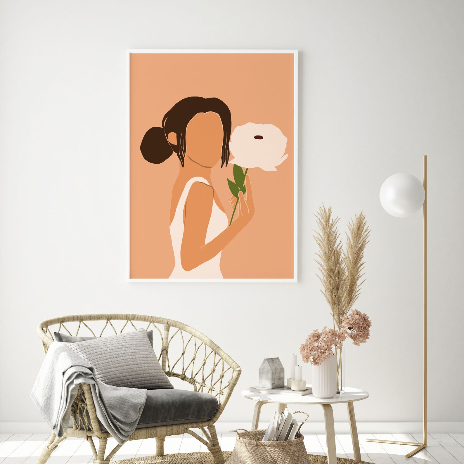 Modern Woman Wall Art Lover Gift Abstract Female Print Mid | Etsy