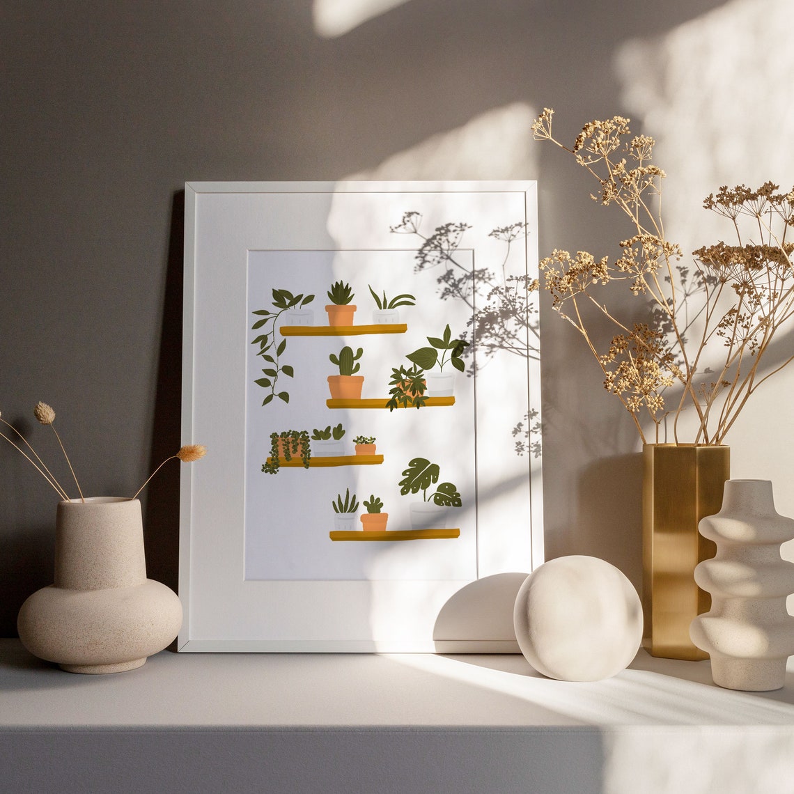 House plant wall art print Plants drawing Botanical wall | Etsy