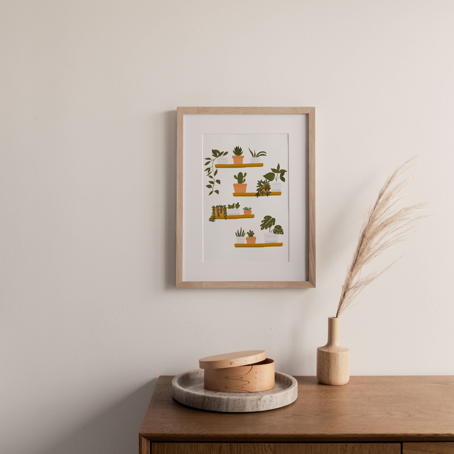 House Plant Wall Art Print, Plants Drawing, Botanical Wall Art, Plant ...