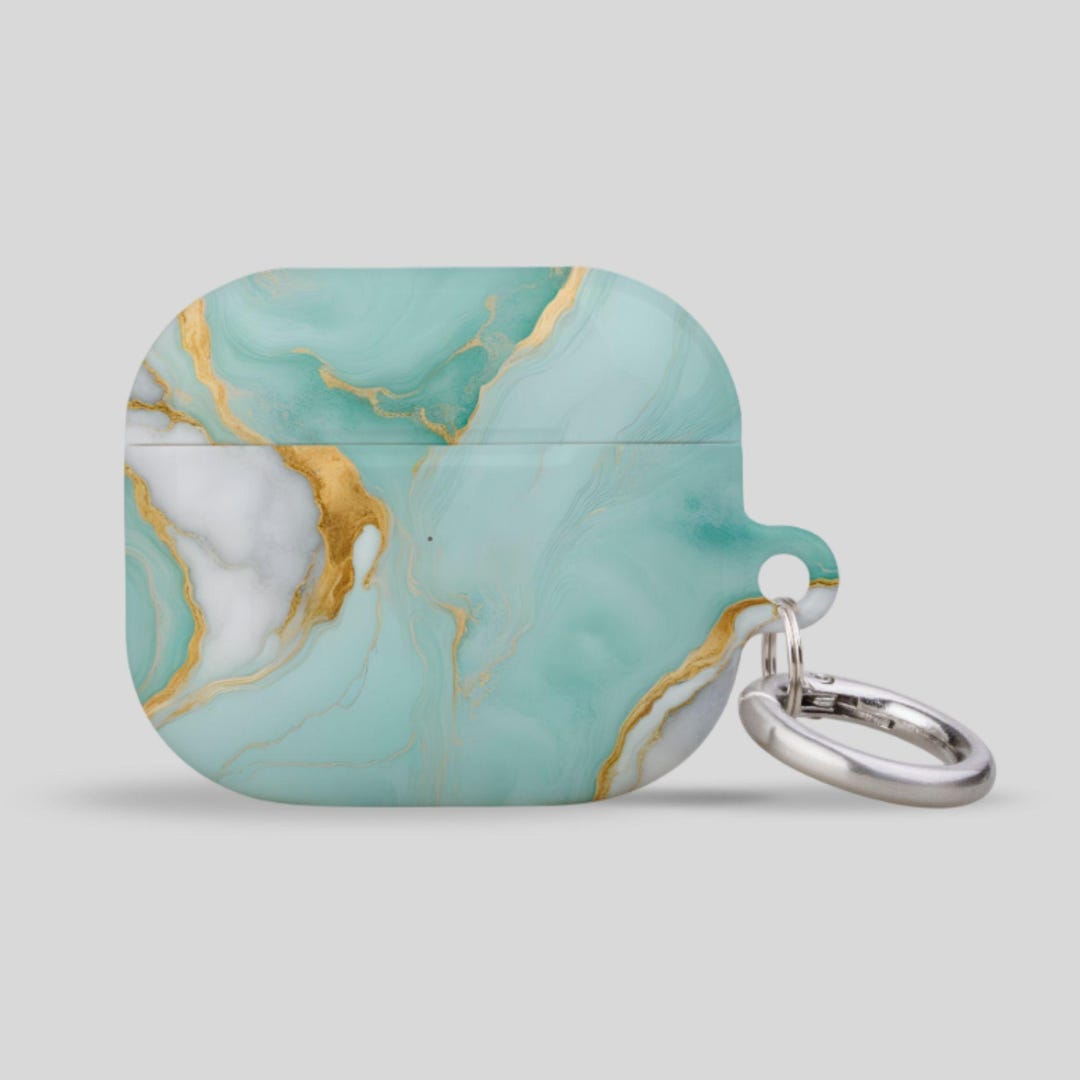 Liquid Marble Airpods Case With Metal Keychain | Abstract Pattern Cover ...