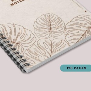 Monstera Leaves Personalised Notebook Spiral Bound Journal A5 ...