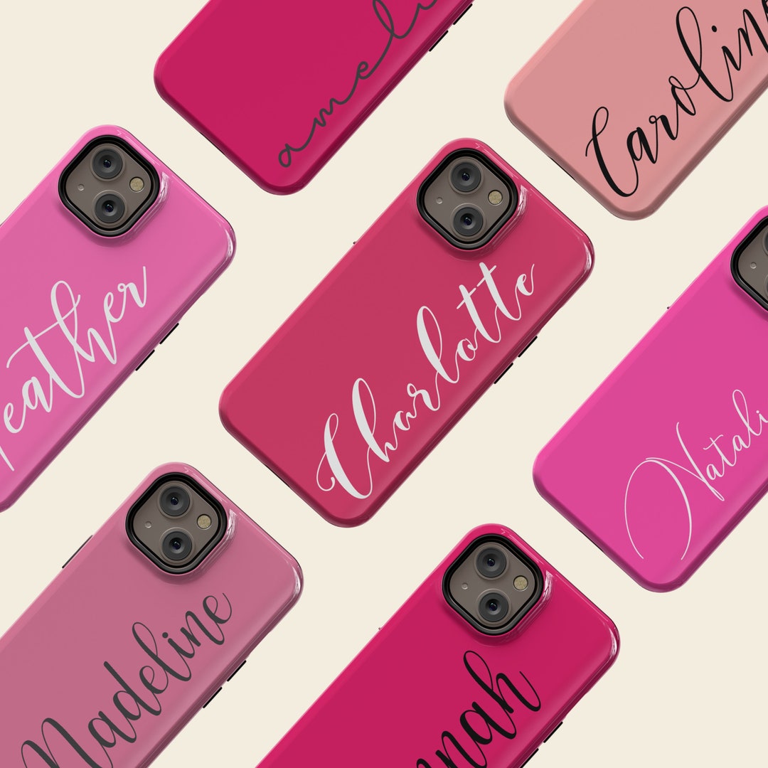 Personalized Pink Magnetic Phone Case: Custom Name iPhone & Galaxy ...