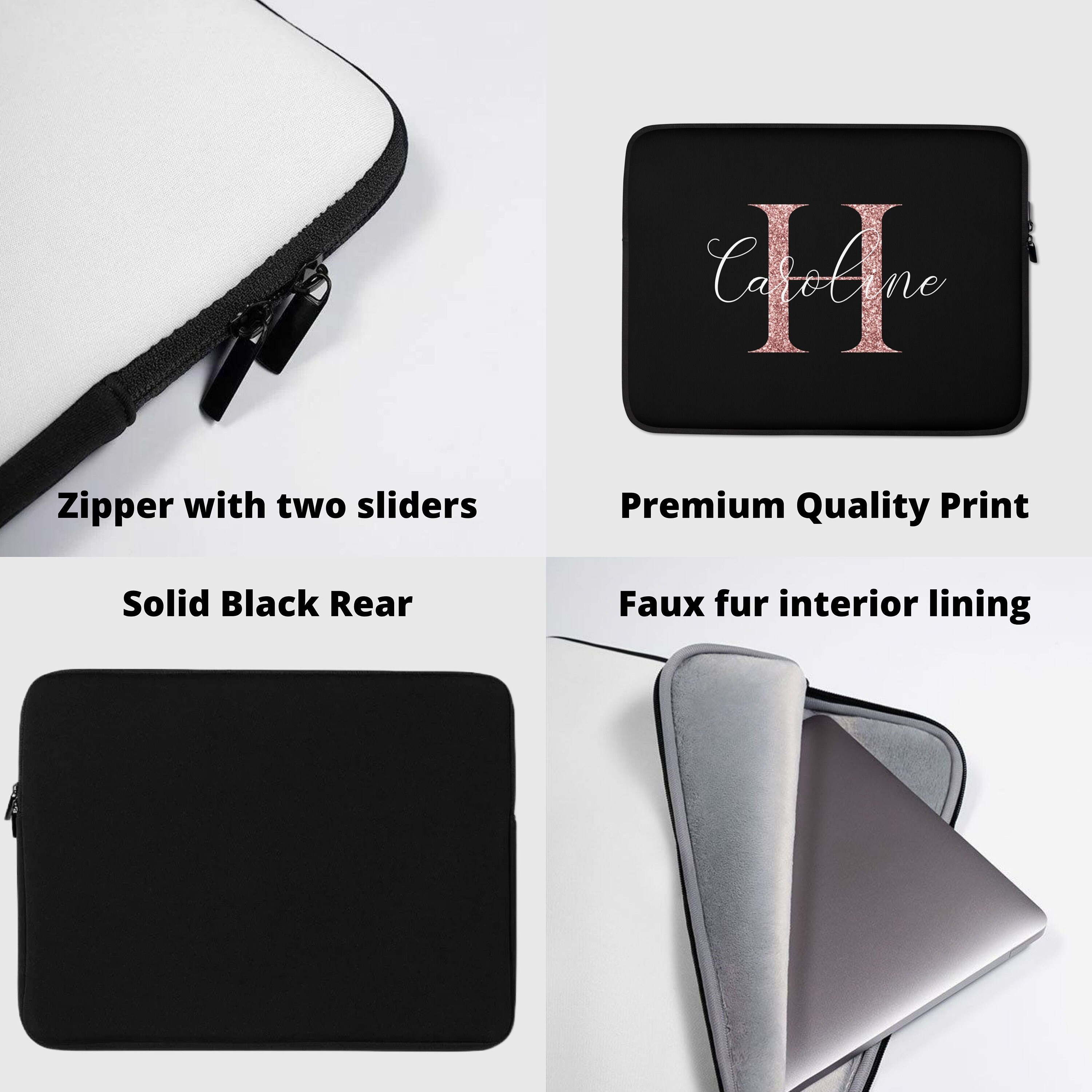 Personalized Laptop Sleeve, Custom Name Laptop Sleeve, Glitter Sparkles ...