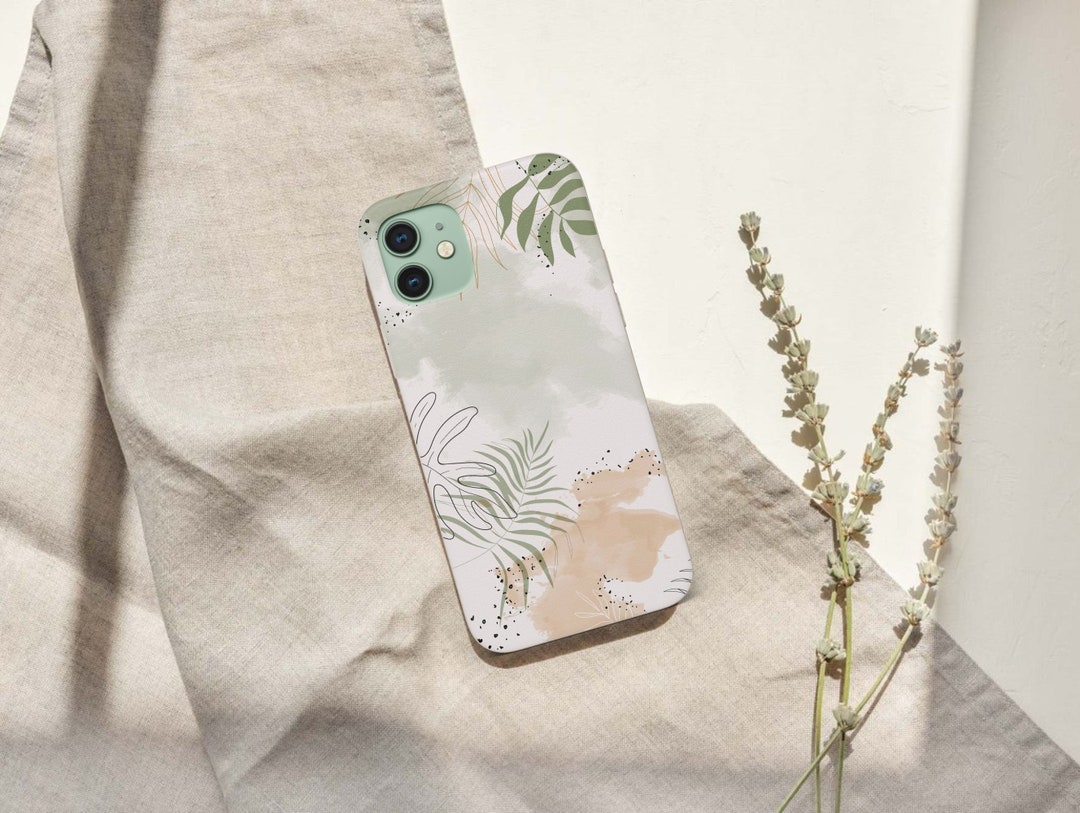 Minimalist Leafy Compostable Phone Case, Botanical Eco Friendly Bamboo ...