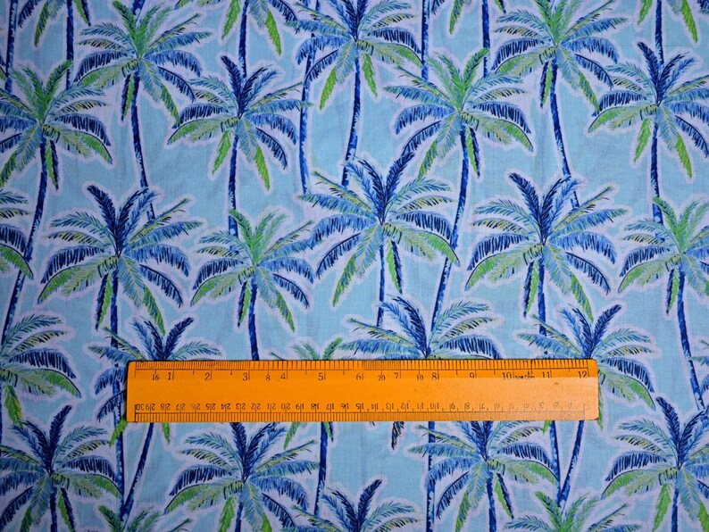 Palm Tree Fabric by the Yard: Hand Block Print Cotton, 44" Wide - Etsy