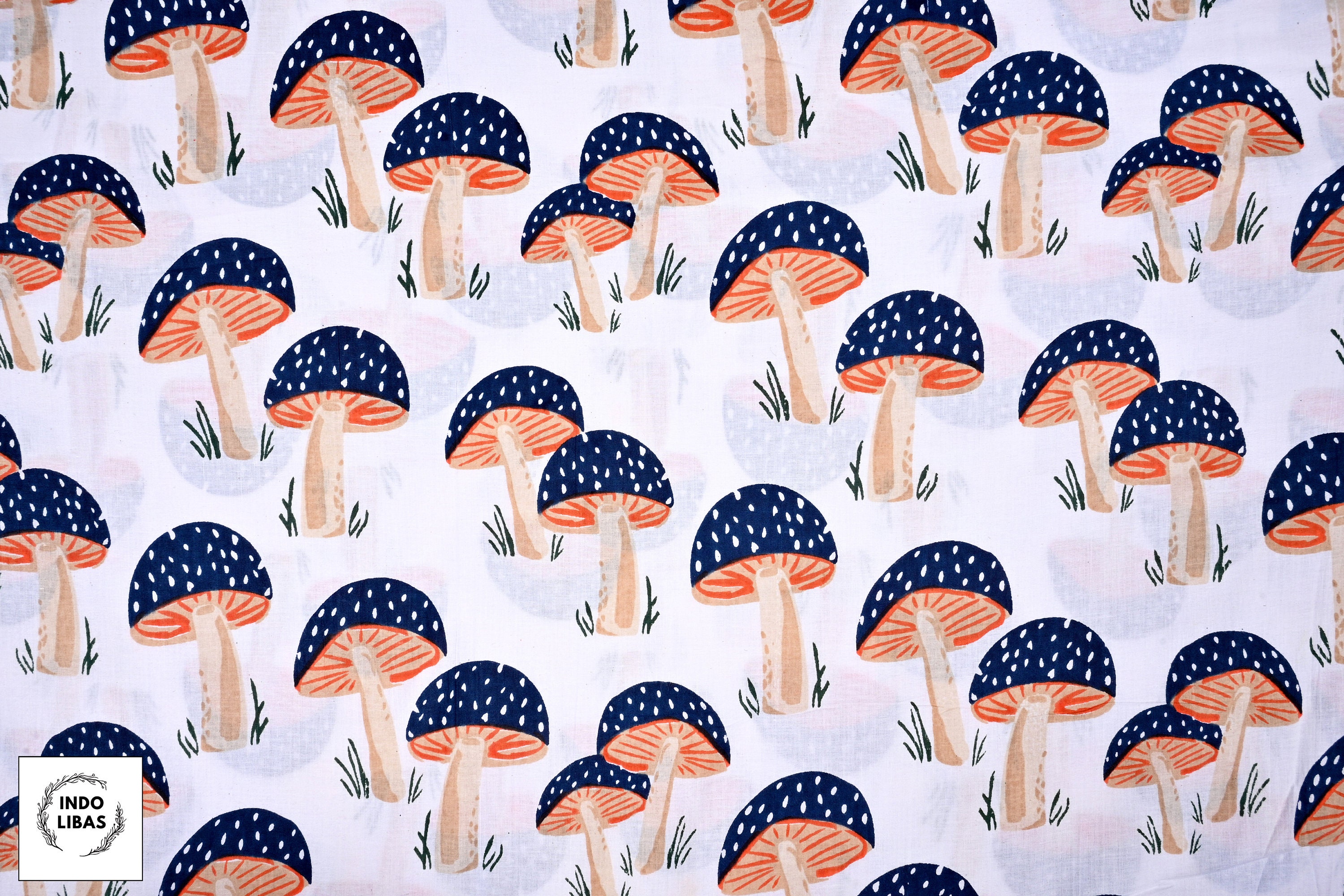 Mushroom Print Fabric Mushroom Pattern Fungi Fabric Mushrooms Home ...