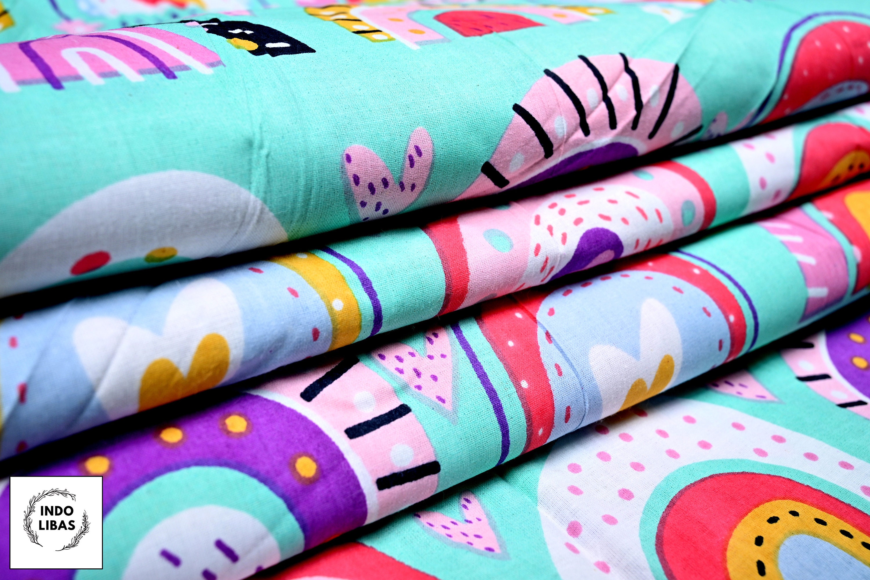 Boho Rainbow Cotton Fabric Kids Craft Pastel Fabric Nursery - Etsy
