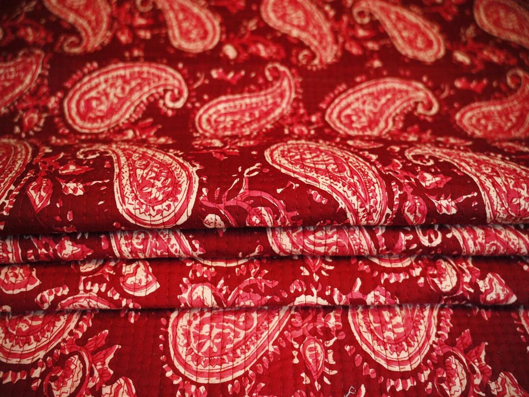 Hand-quilted Block Print Quilt Kit - Authentic Indian Quilting Fabric ...