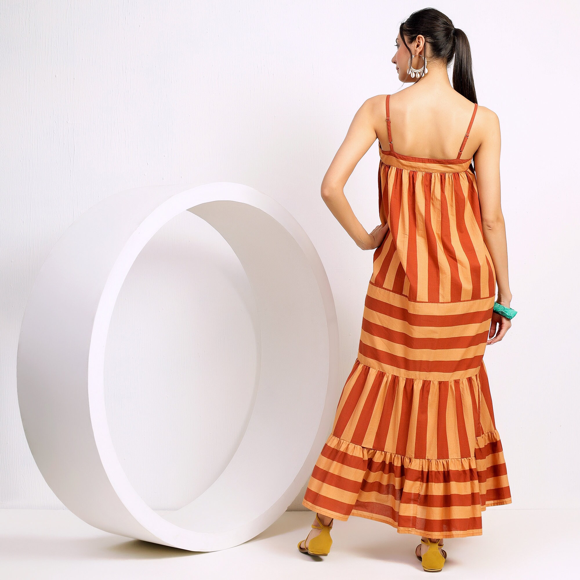 Casual Maxi Dresses Back Strap Dress Sleeveless Cotton Dress Tiered ...