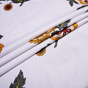 Hand Block Print Fabric, Yellow Floral Buta Fabric, Dress Fabric ...