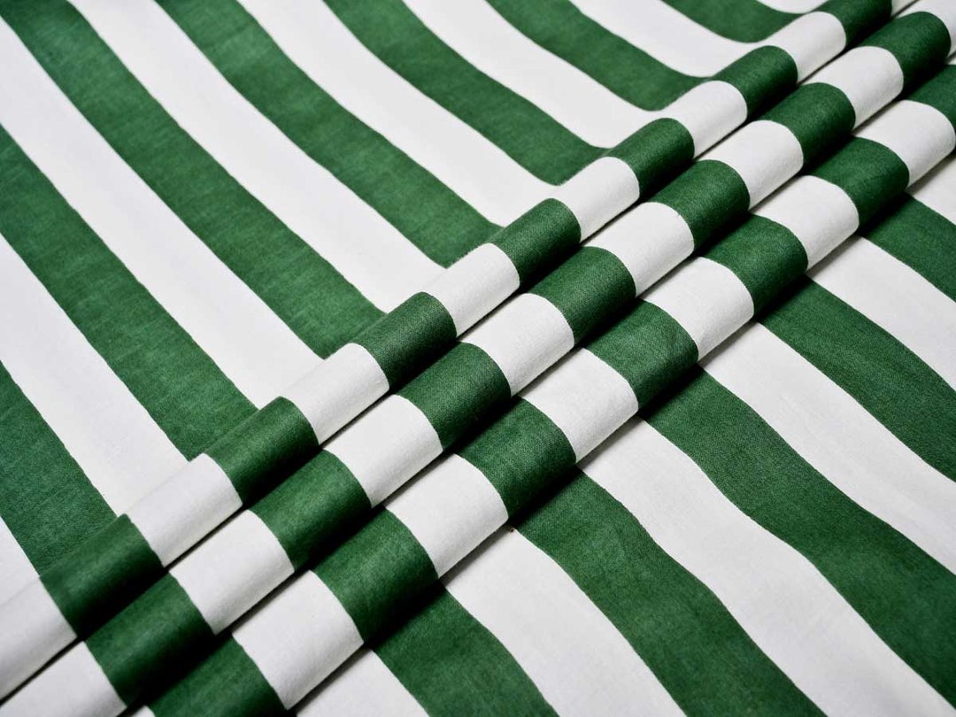 Indian Block Print Cotton Fabric by the Yard -this Designer Green ...