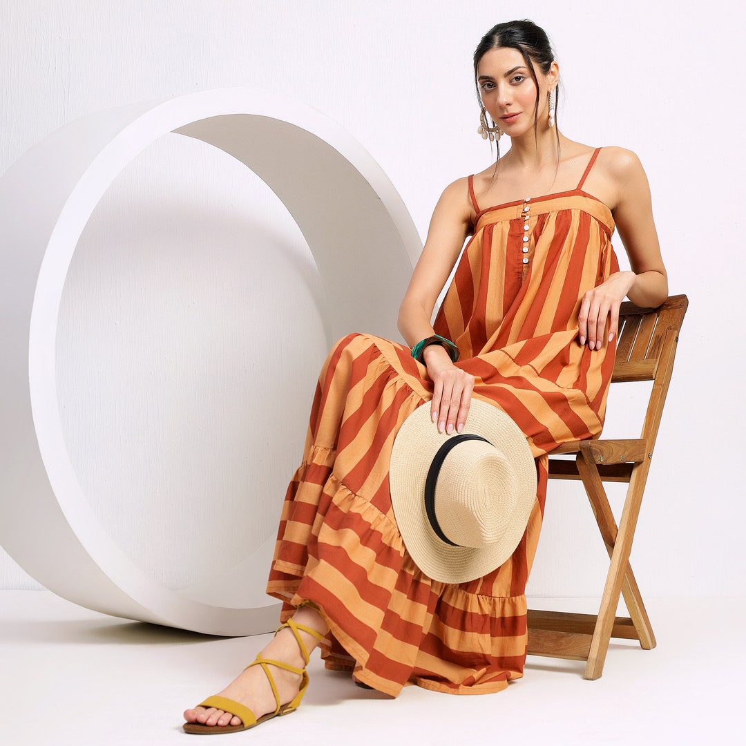 Casual Maxi Dresses | Back Strap Dress | Sleeveless Cotton Dress ...
