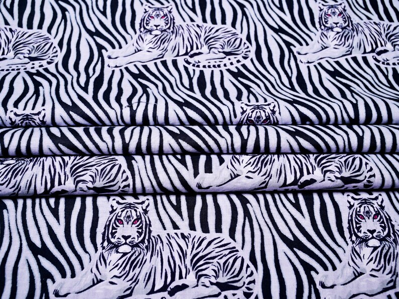 Tiger Print Cotton Fabric by the Yard - Hand Block Printed Indian Style ...
