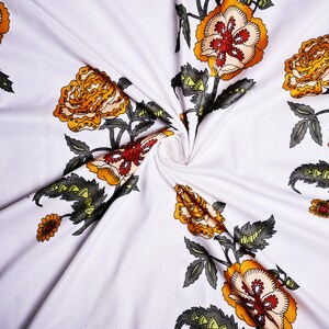 Hand Block Print Fabric, Yellow Floral Buta Fabric, Dress Fabric ...