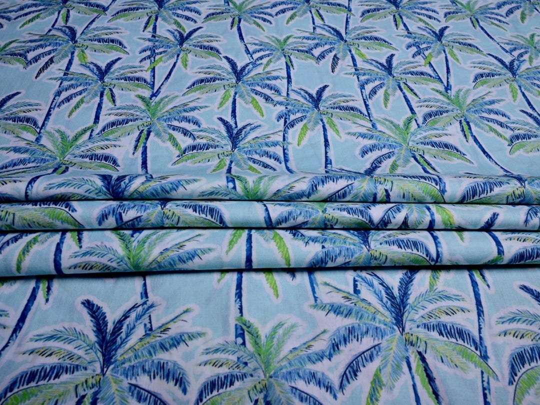 Palm Tree & Block Print Fabric by the Yard - Indian, Cotton and Minky ...