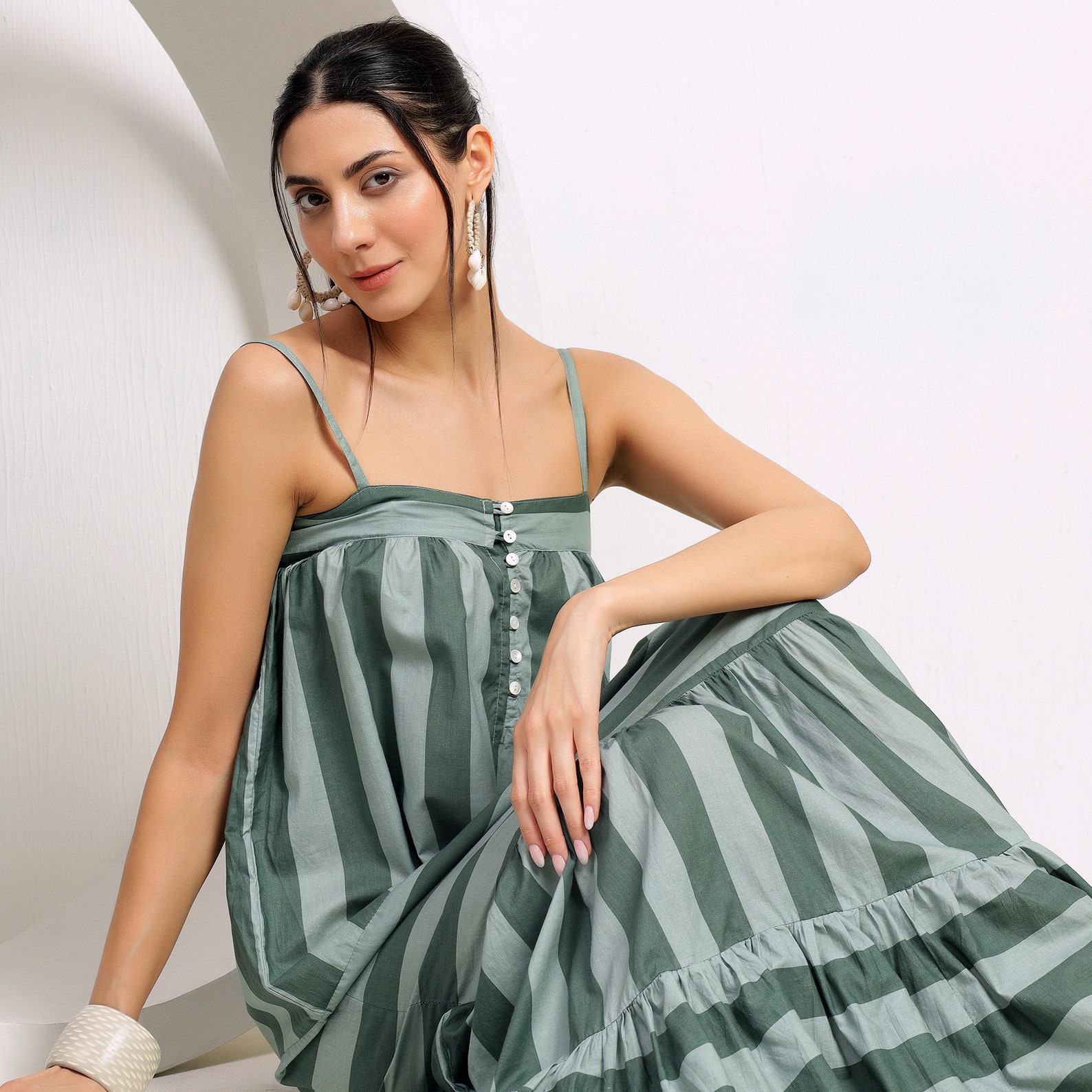 Casual Maxi Dresses Back Strap Dress Sleeveless Cotton Dress Tiered ...