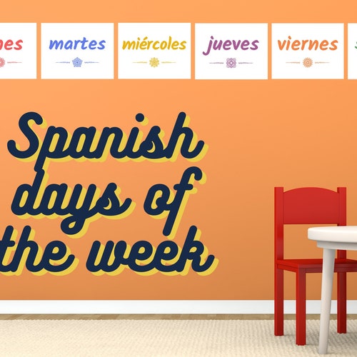 Spanish Days of the Week Printable Poster Set Classroom - Etsy