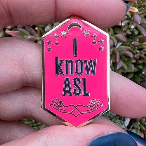 Enamel Pin: i Know Asl Gold or Silver Sign - Etsy