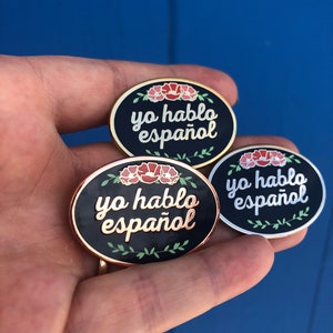 Enamel Pin: yo Hablo Español i Speak Spanish Gold, Rose Gold, or Silver ...