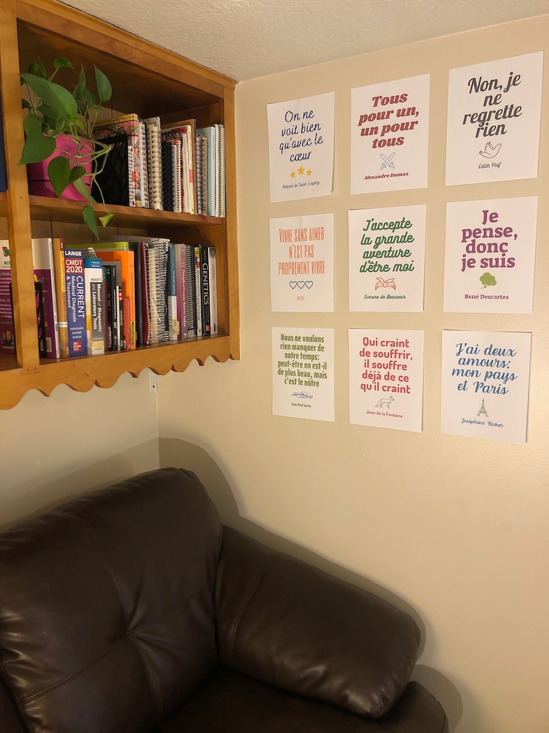French PDF Poster Bundle: Classroom Phrases + Fr Quotes + Fr Reactions ...
