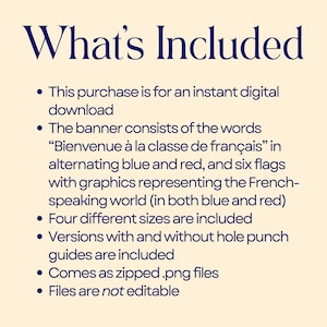 Printable Banner: "bienvenue à La Classe De Français" ~ Welcome to ...
