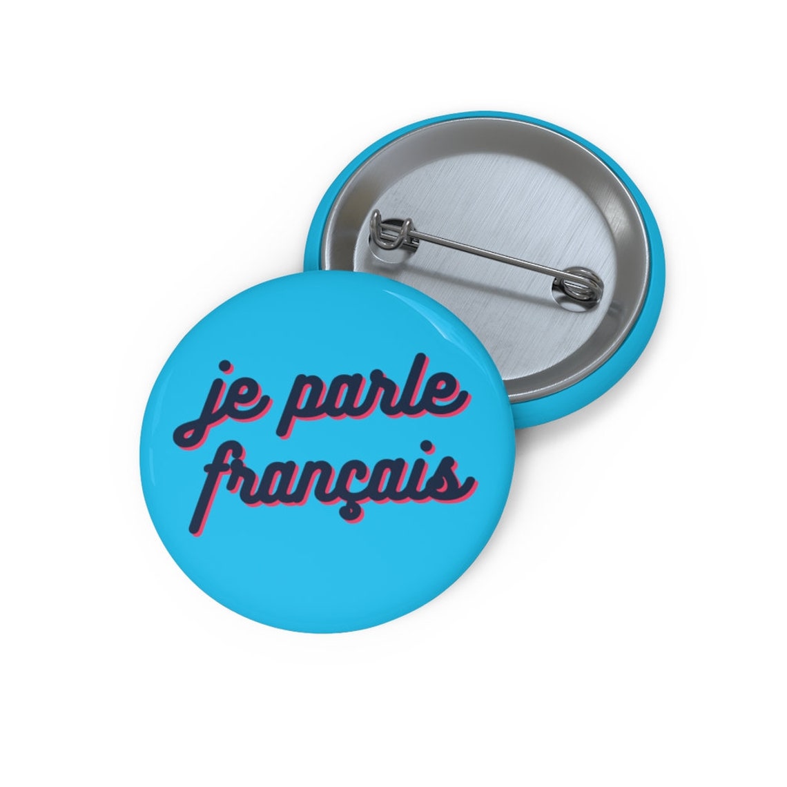Pin: je Parle Français I Speak French Blue | Etsy