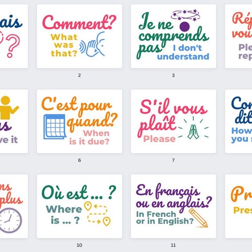 French Classroom Phrases Printable Poster Set PRINT or - Etsy