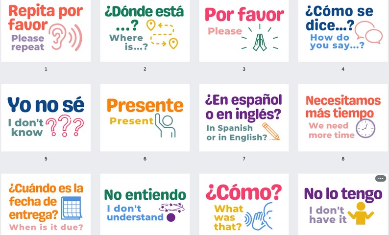 Spanish Classroom Phrases Printable Poster Set Print AND - Etsy