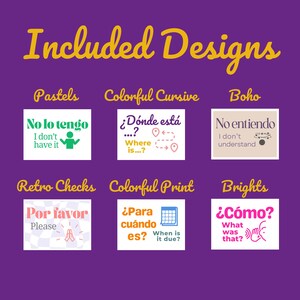 Spanish Classroom Phrases Printable Poster Set Cursive and Print ...