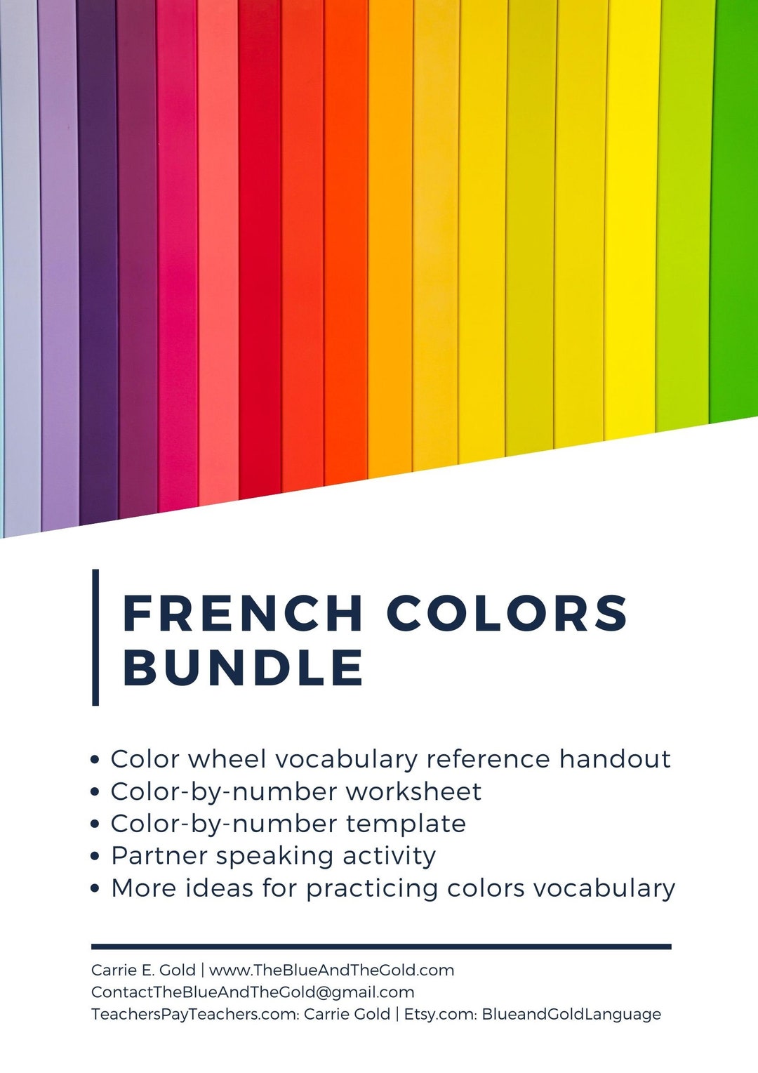 Learn Colors in French: Downloadable Activity Bundle - Etsy