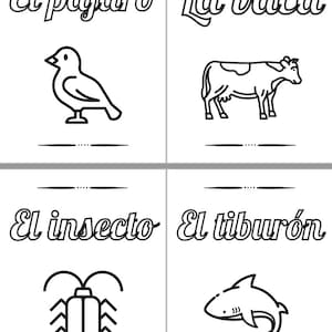 Printable Coloring Book: Learn the Animals in Spanish ~ 16 Pages ~ Kids ...