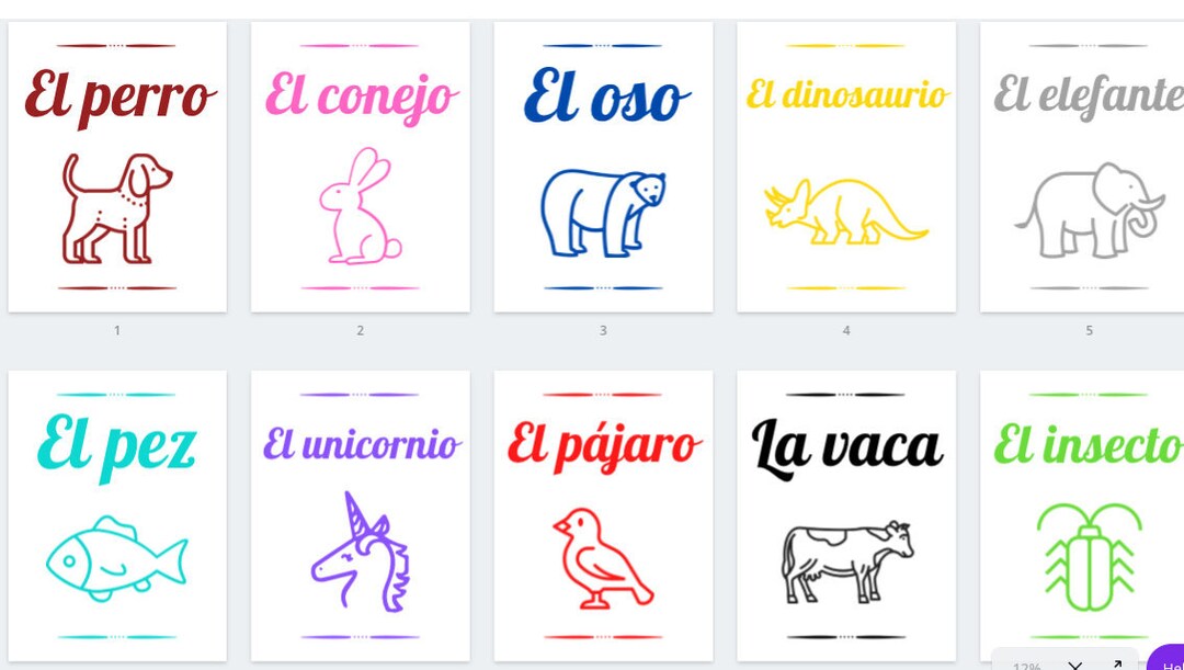 Spanish Animals Vocab: Printable Poster Set ~ Classroom Decor ...